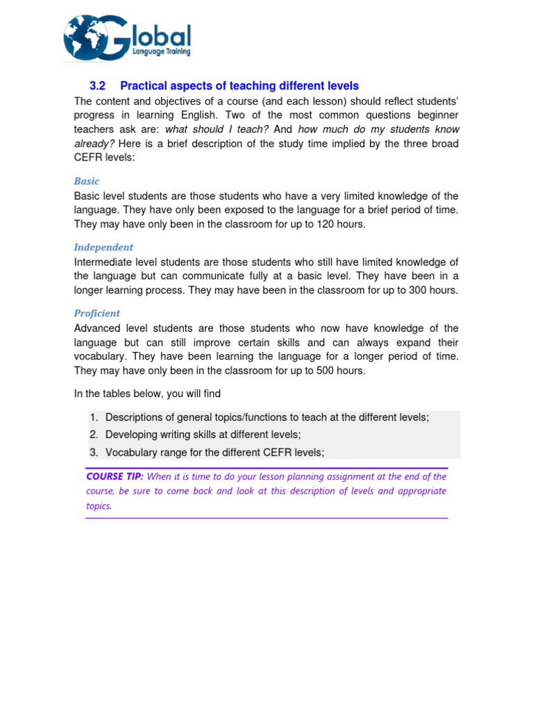 Practical Aspects of Teaching Different Levels | PDF