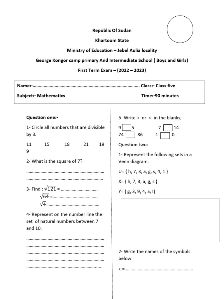 Class 5 - Math | PDF | Mathematics