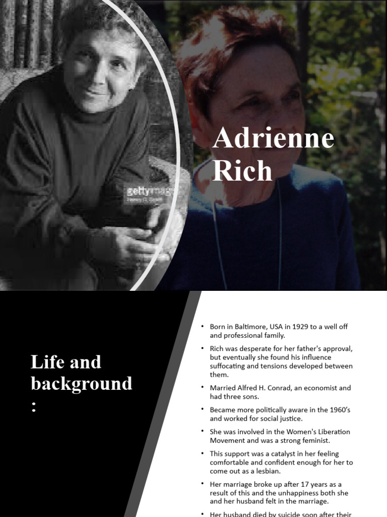 Adrienne Rich - Poetry Analysis | PDF