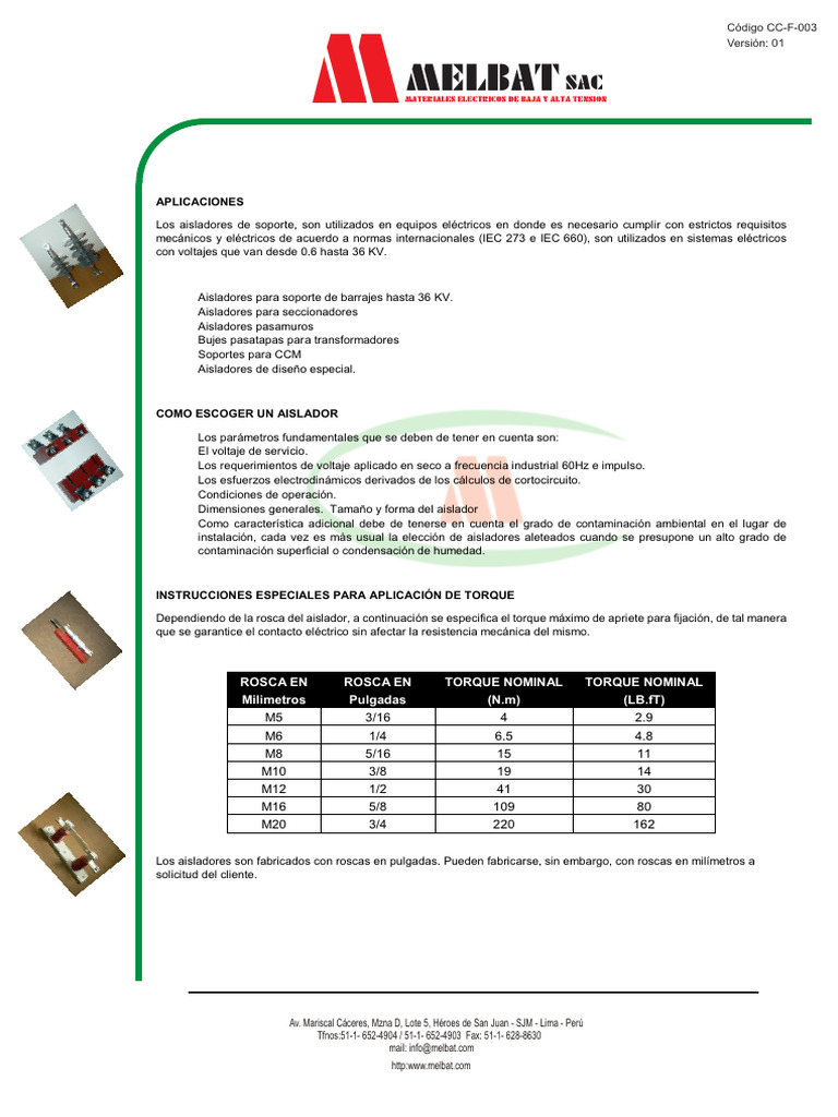 Tabla de Torques | PDF | Física Aplicada e Interdisciplinaria ...