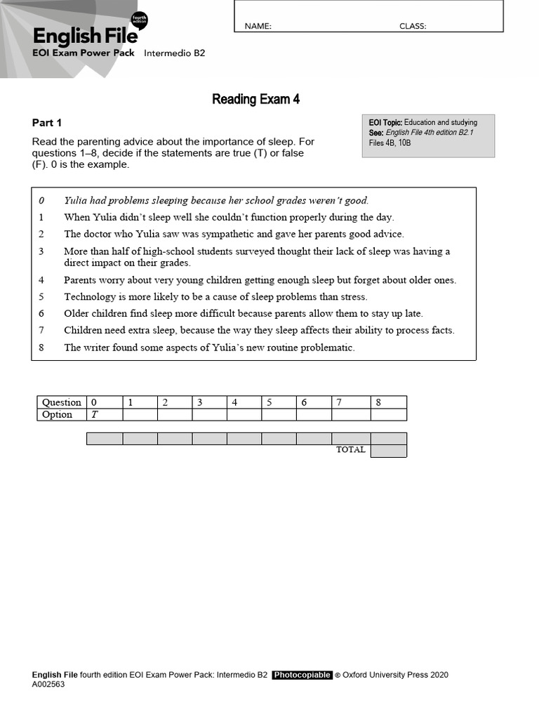 B2 Reading 4 | PDF | Sleep | Psychology