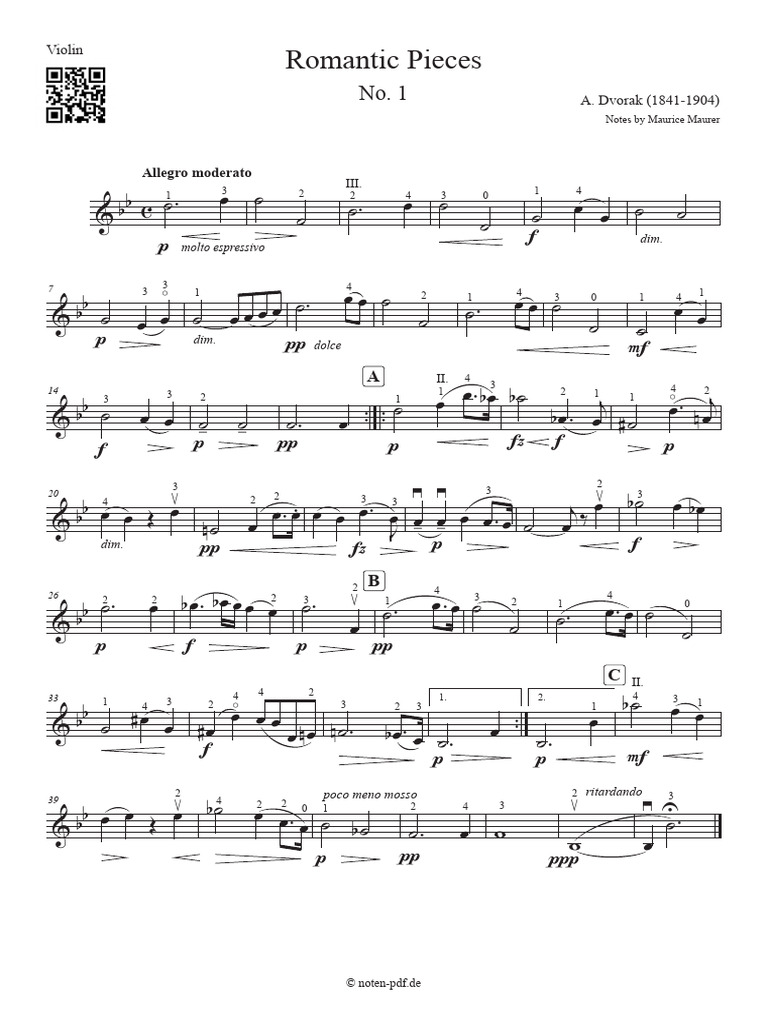 Romantic Pieces No. 1 - Violin | PDF