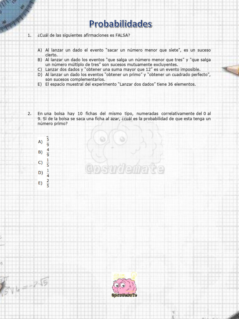 Probabilidad al lanzar un dado | PDF | Probabilidad | Color