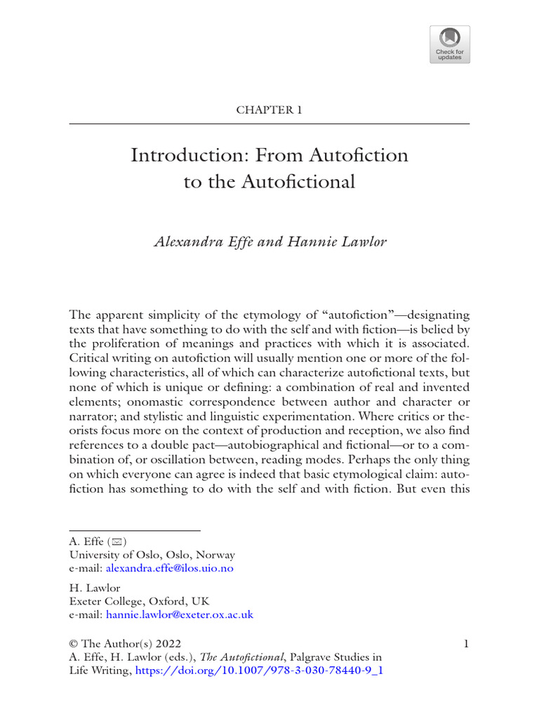 Autofiction To Autofictional | PDF | Narrative | Concept