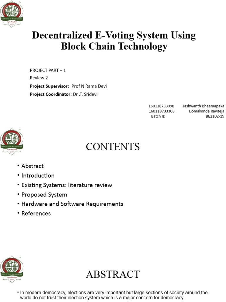Project Presentation - 2 Nov | PDF | Electronic Voting | Authentication