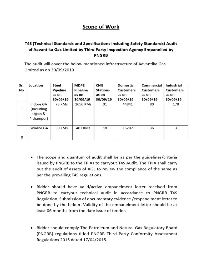 Scope of Work | PDF | Audit