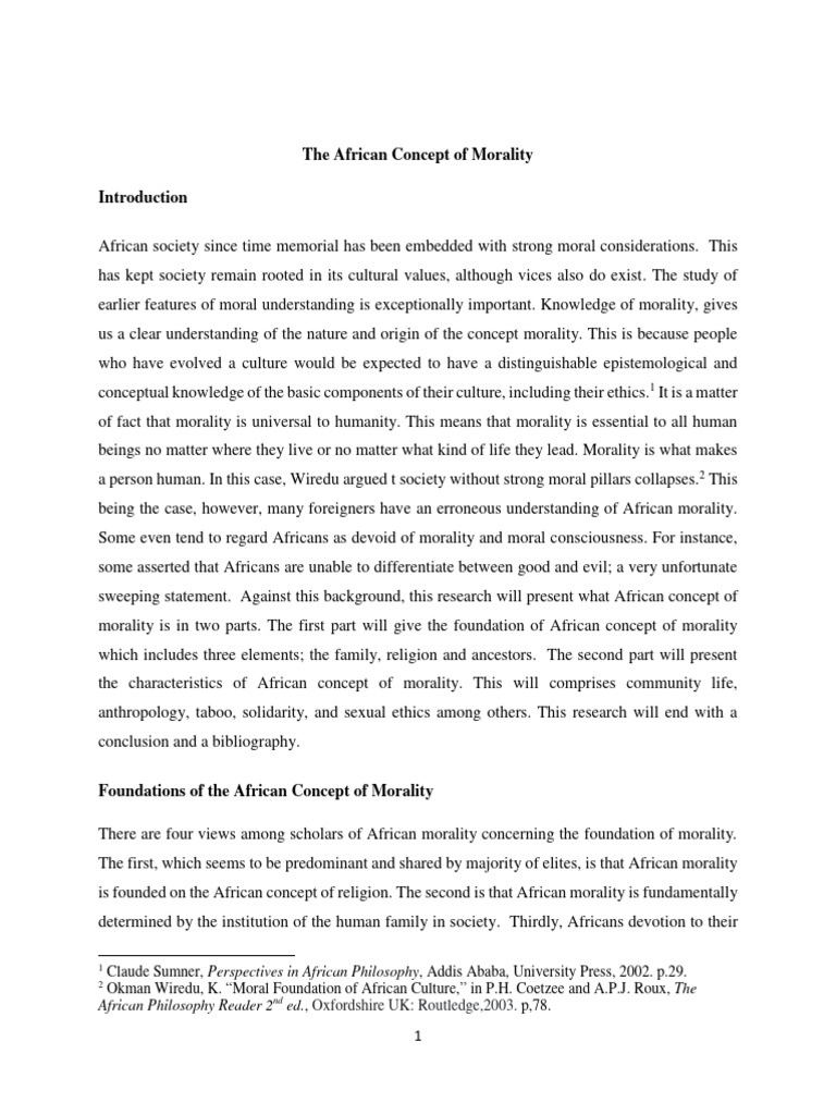 African Concept of Morality | PDF | Morality | Witchcraft