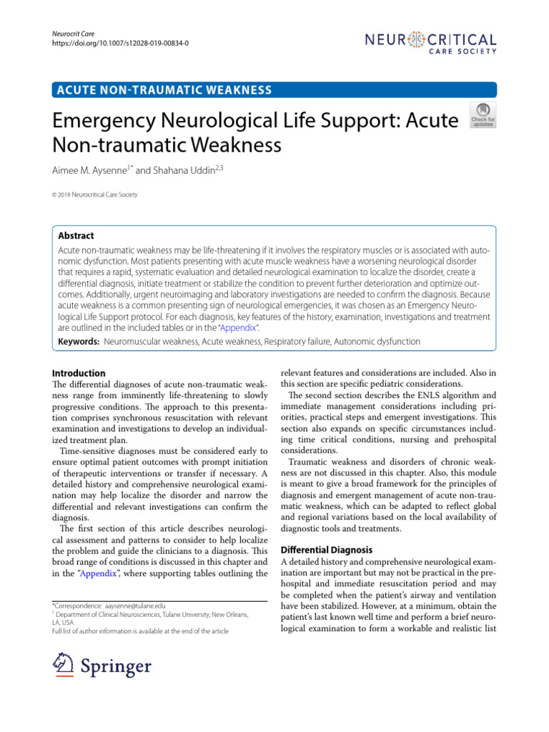 Sem6 - Acute Non-Traumatic Weakness | PDF | Peripheral Neuropathy ...