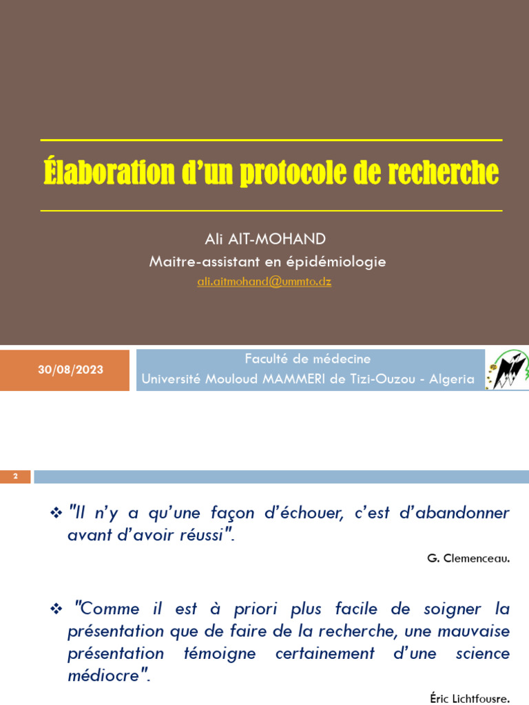 Élaboration d'un protocole de recherche | PDF | Expérience ...