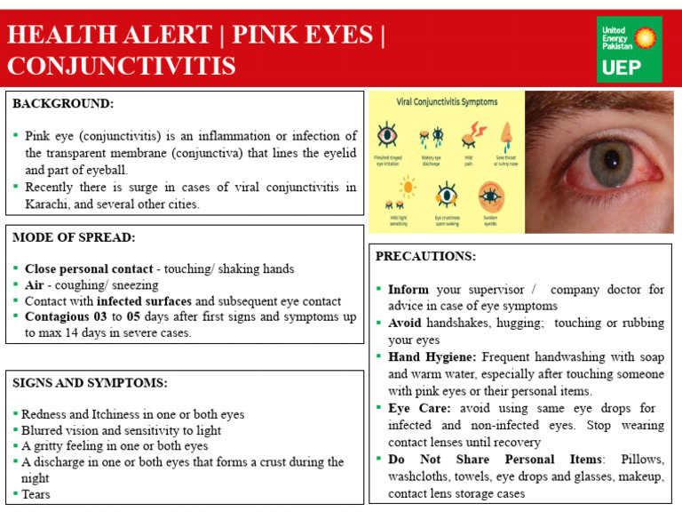 Health Alert - Pink-Eyes - Conjunctivitis | PDF