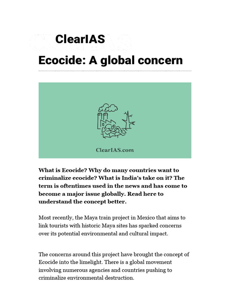 Eco Cide | PDF | International Criminal Court | Sustainability
