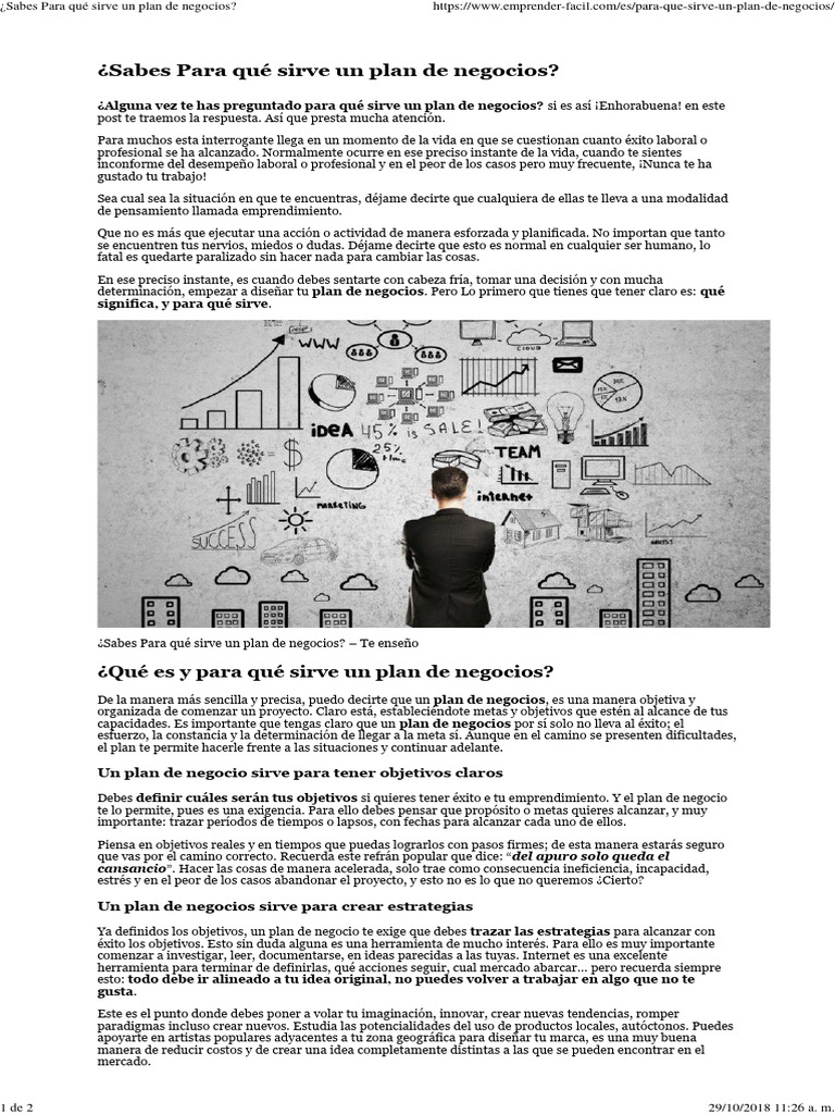 Sabes para Que Sirve Un Plan de Negocios | PDF | Marketing Sabes para Que Sirve Un Plan de Negocios | PDF | Marketing
