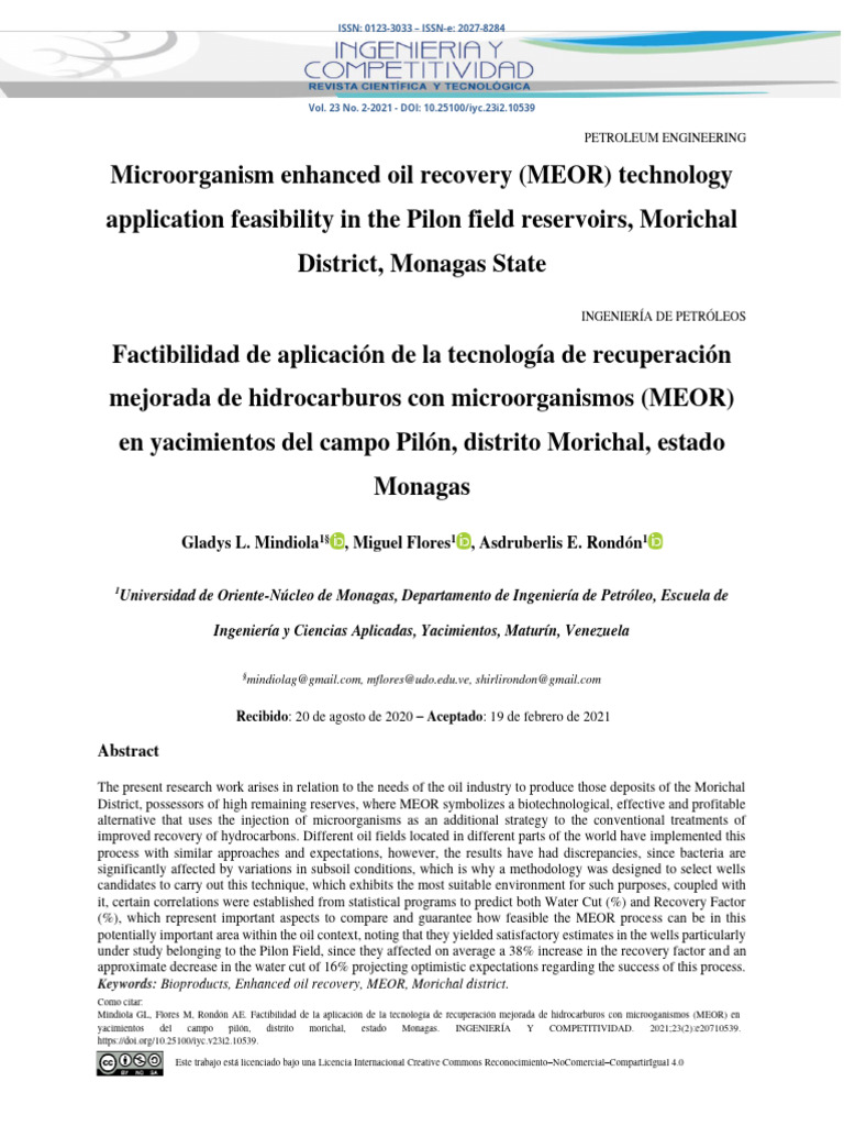 Factibilidad de Aplicacion de La Tecnologia de Rec | PDF | Petroleum ...