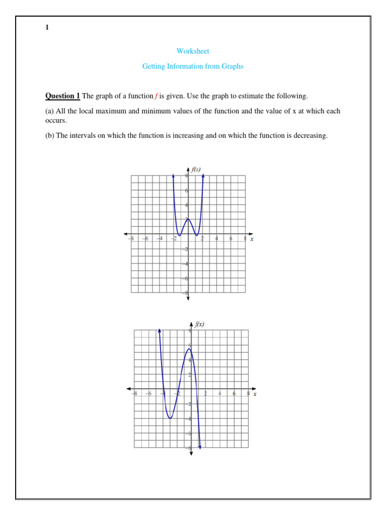 Worksheet 5 (Getting Information From Graphs) | PDF