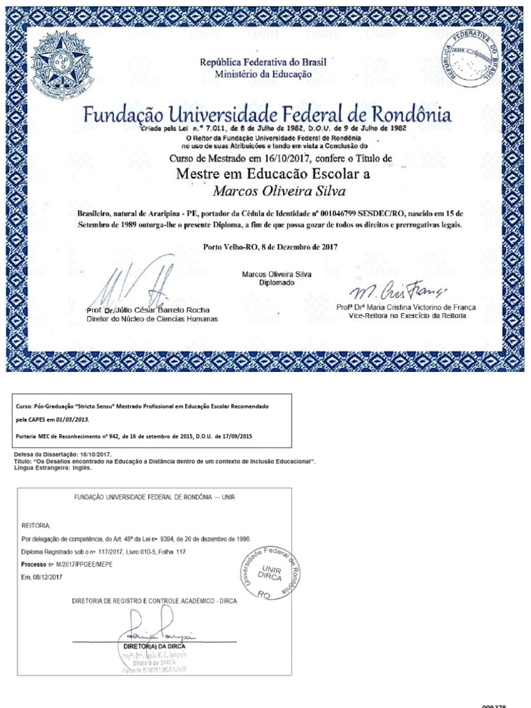 Diploma de Mestrado em Educação | PDF | Carreira e Crescimento | Bem-estar