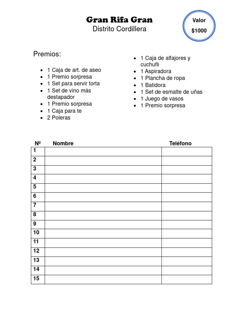 Gran Rifa Gran | PDF