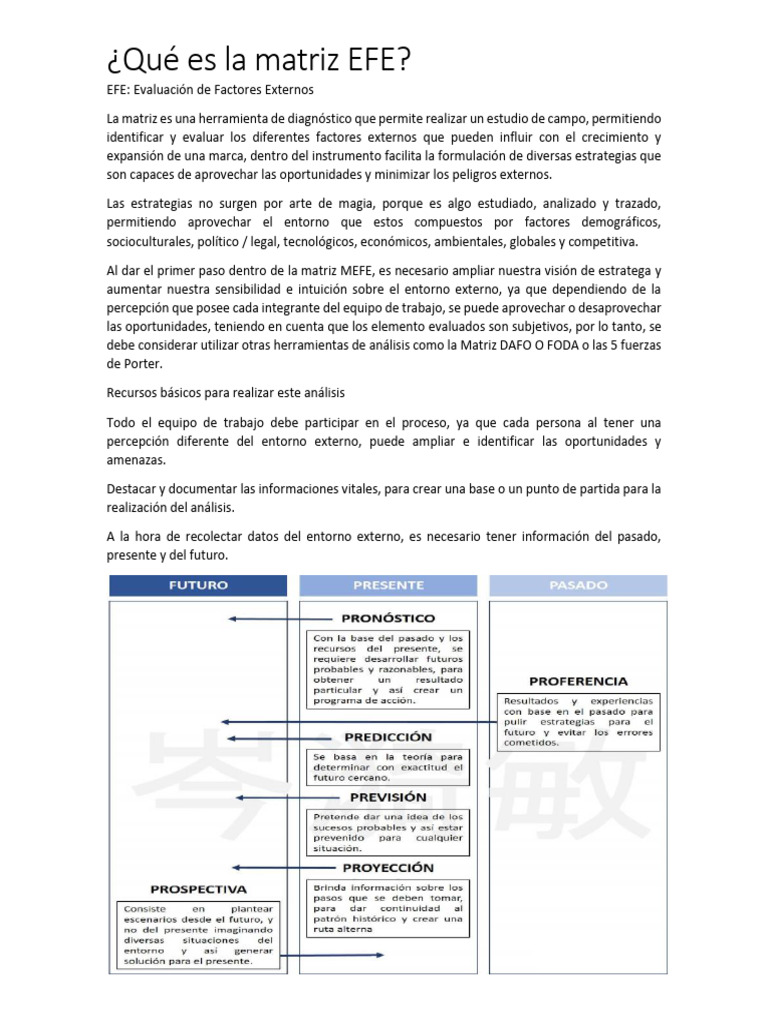 Qué Es La Matriz EFE | PDF | Análisis FODA | Economias
