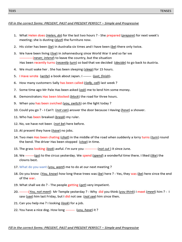 Present Past Present Perfect | PDF | Art
