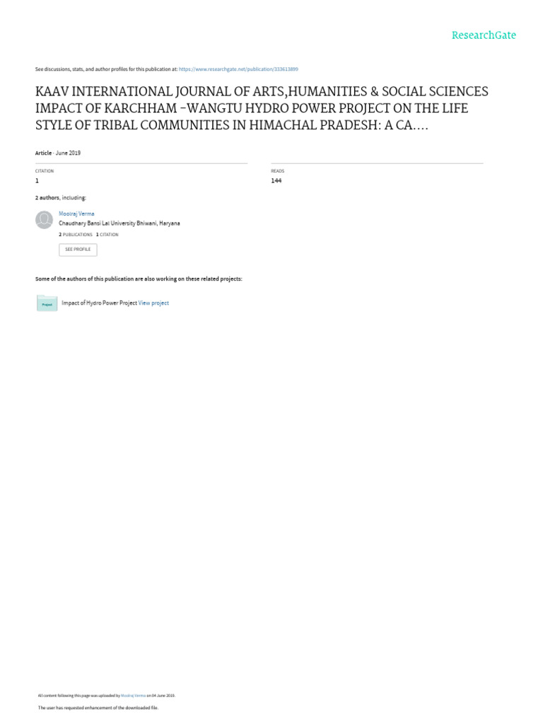 Impact of Hydro Power Project by MOOl RAJ | PDF | Hydroelectricity ...