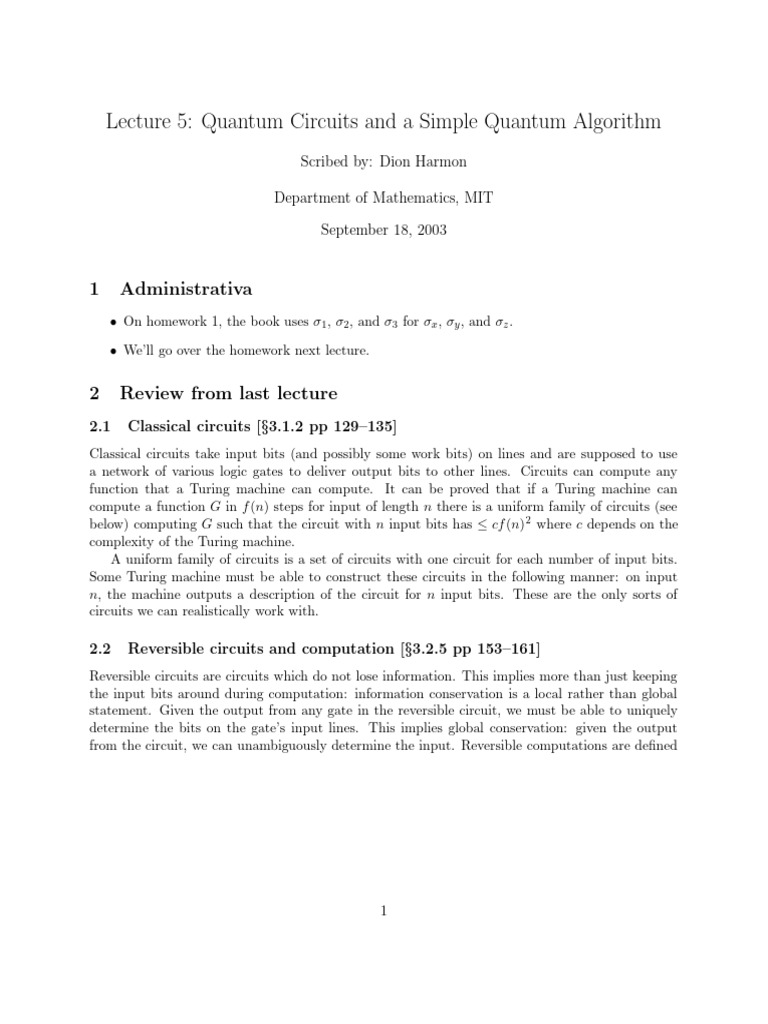 QC Lec05 | PDF | Quantum Computing | Matrix (Mathematics)