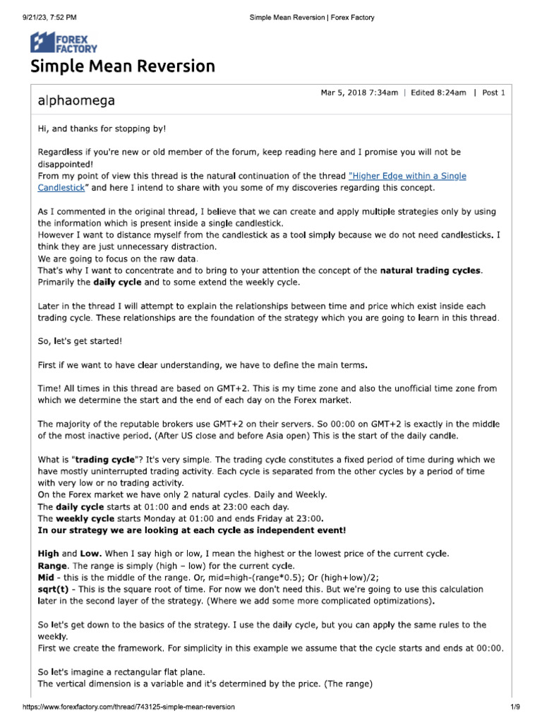 Simple Mean Revision | PDF