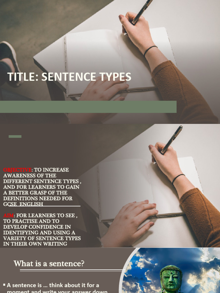 Sentence Types GCSE PP in PDF Format | PDF | Subject (Grammar ...