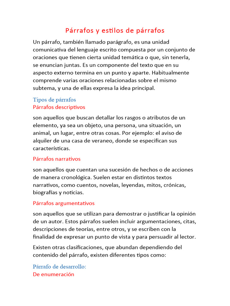 Párrafos y Estilos de Párrafos | PDF | Párrafo