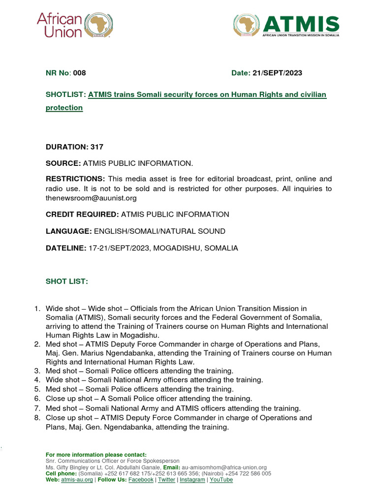 ATMIS Trains Somali Security Forces On Human Rights and Civilian ...