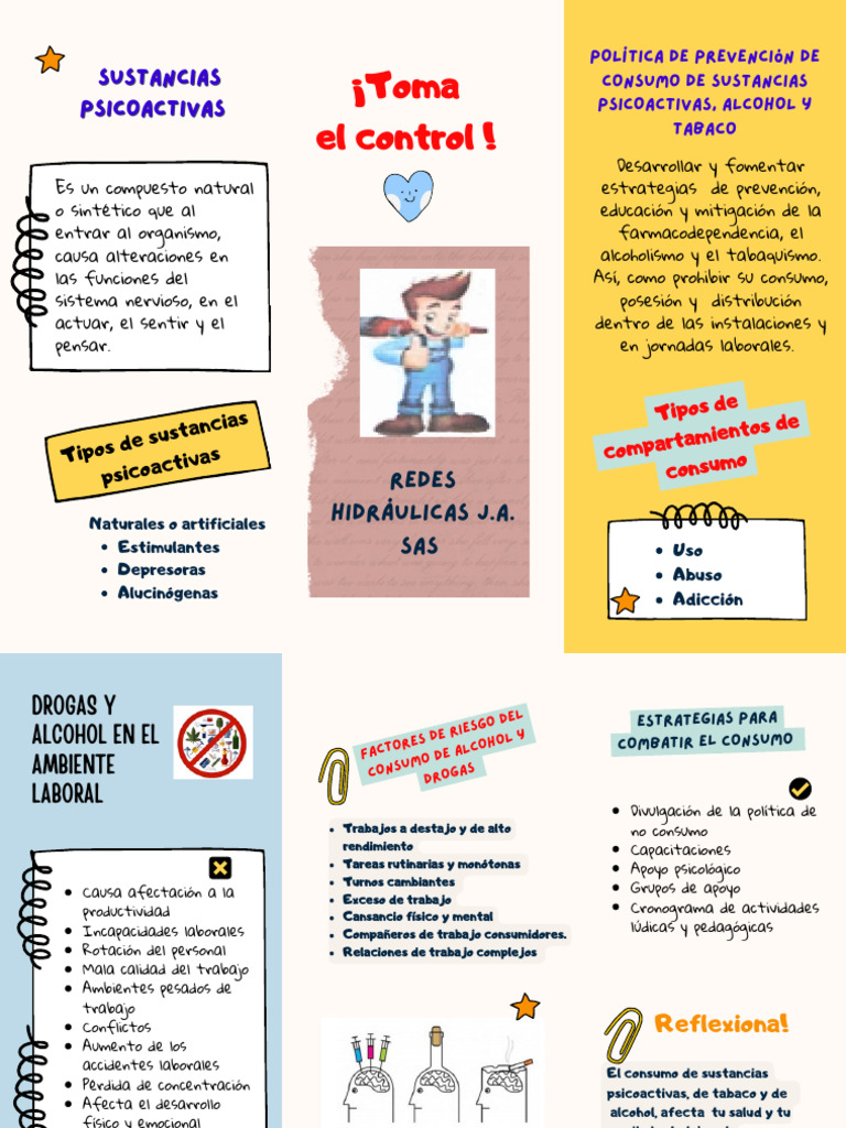 Folleto Prevencion Del Consumo de Sustancias Psicoactivas y Alcohol | PDF | Drogas Psicoactivas ...
