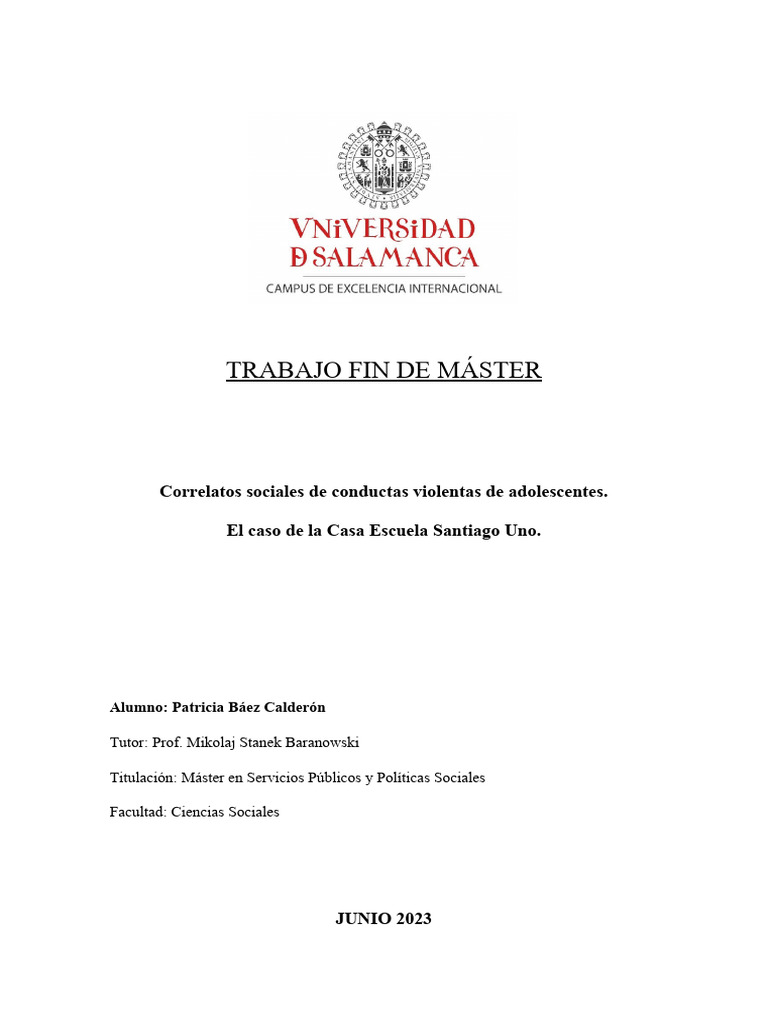 Segundo Borrador Entero | PDF | Violencia | Comportamiento