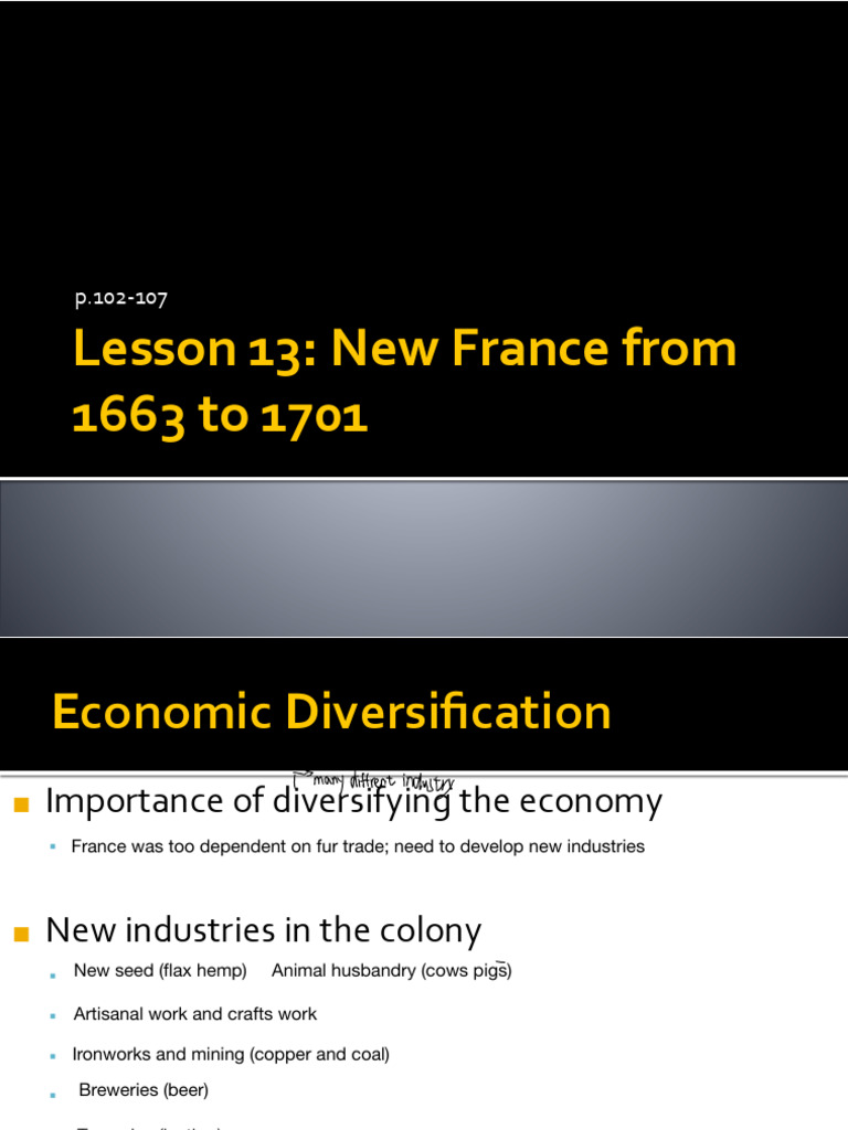 Lesson 13 - New France 1663-1701 (Pt. 2) | PDF | New France | Economies