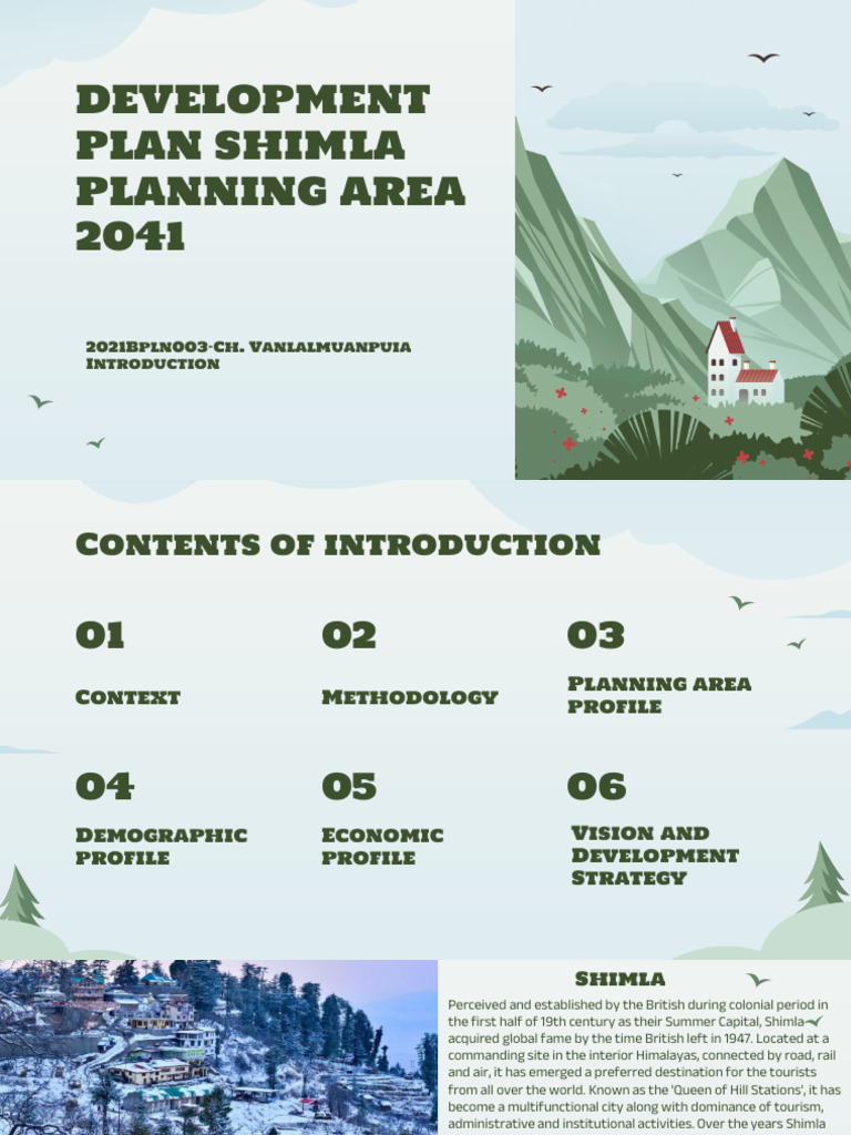 Shimla Development Plan 2041 Overview | PDF | Economies