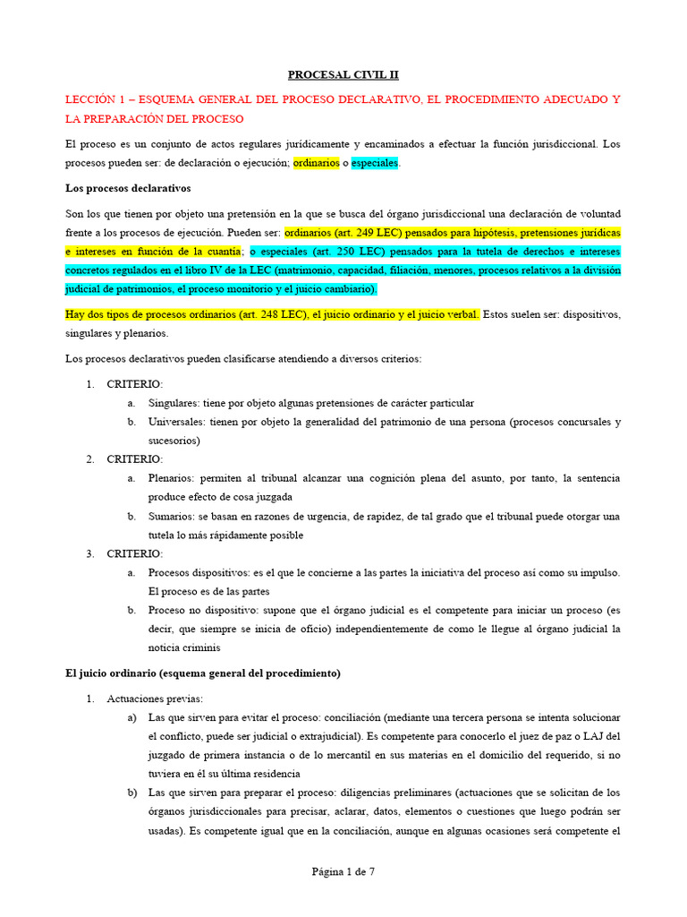 ESQUEMAS PROCESAL CIVIL II | PDF | Demanda judicial | Estoppel colateral