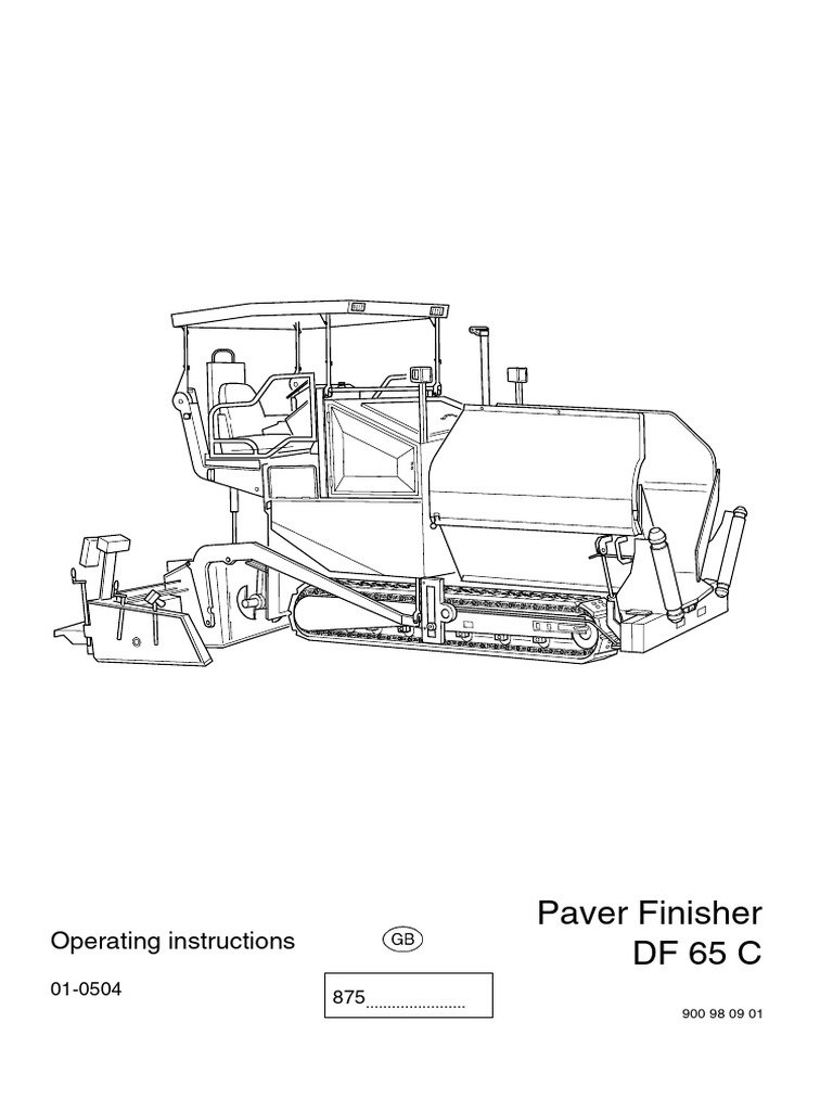 Paver Finisher DF 65 C: Operating Instructions | PDF | Engines ...