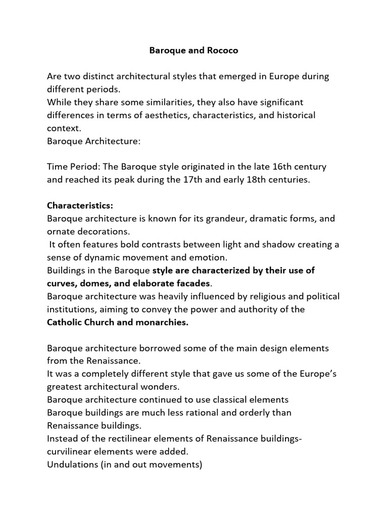 Baroque and Rococo 1 | PDF | Baroque