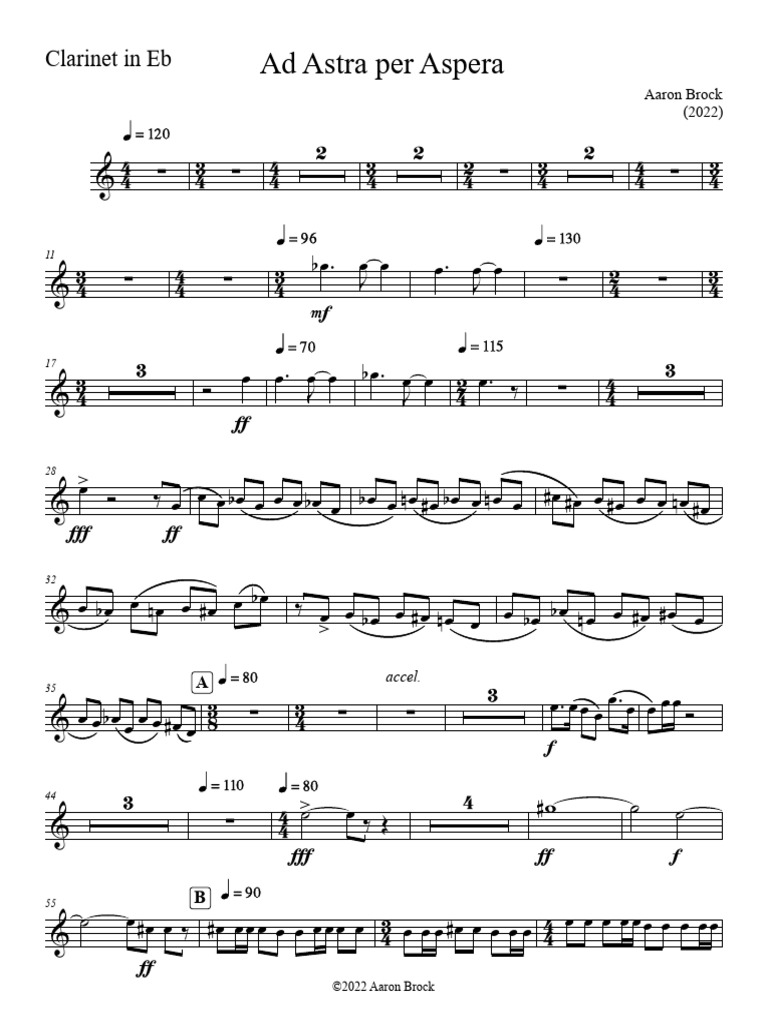 Clarinet Sheet Music: Ad Astra per Aspera | PDF