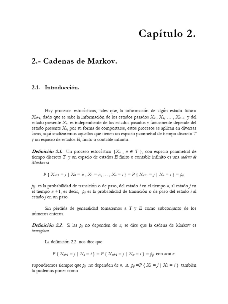 Cadenas de Markov 2 1 M14 | PDF | Cadena Markov | Conjunto (Matemáticas)