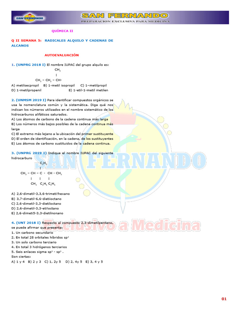 Autoevaluación de Química II | PDF