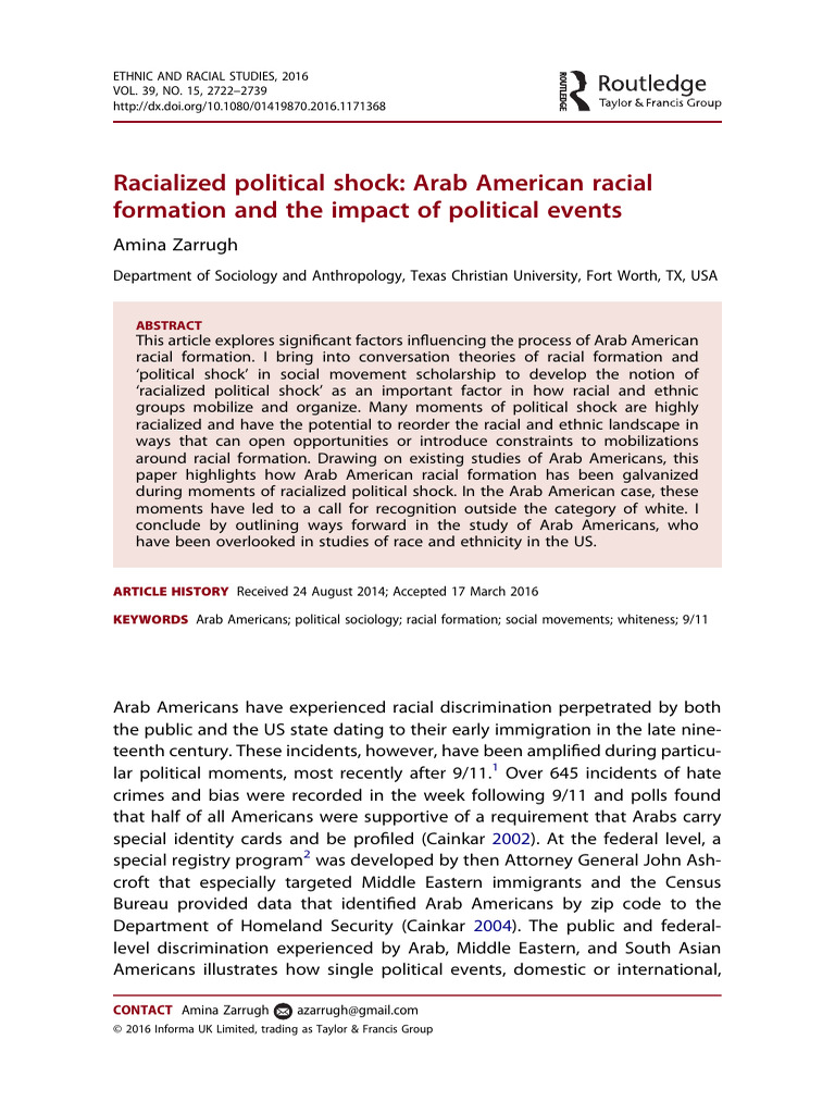 Arab Article | PDF | Whiteness Studies | Race (Human Categorization)