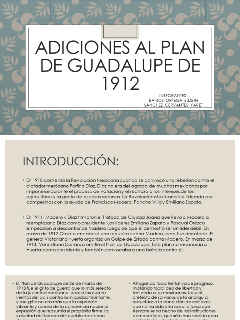 Plan de Guadalupe | PDF | revolución mejicana | México