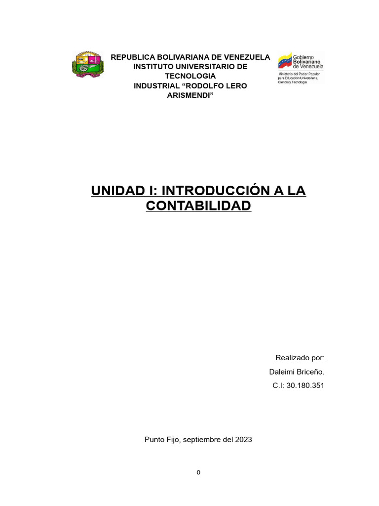 CONTABILIDAD I - Unidad I - Introducción A La Contabilidad | PDF