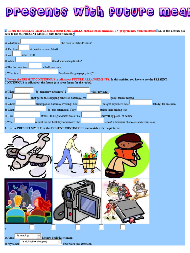 Simple Prest With Future Meaning | PDF | Grammar | Linguistics