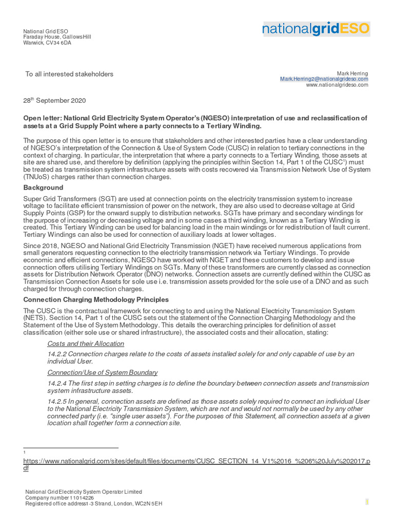 NGESO - Super Grid Transformers (SGT) | PDF | Electrical Grid ...