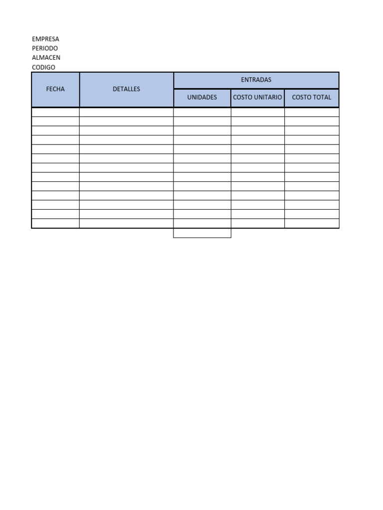 Plantilla Kardex | PDF