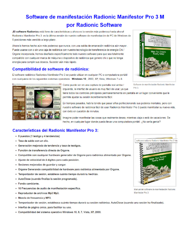 Software Radiónico Manifestor Pro 3 | PDF