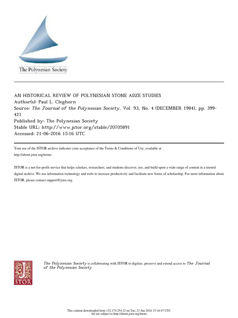 The Polynesian Society The Journal of The Polynesian Society | PDF