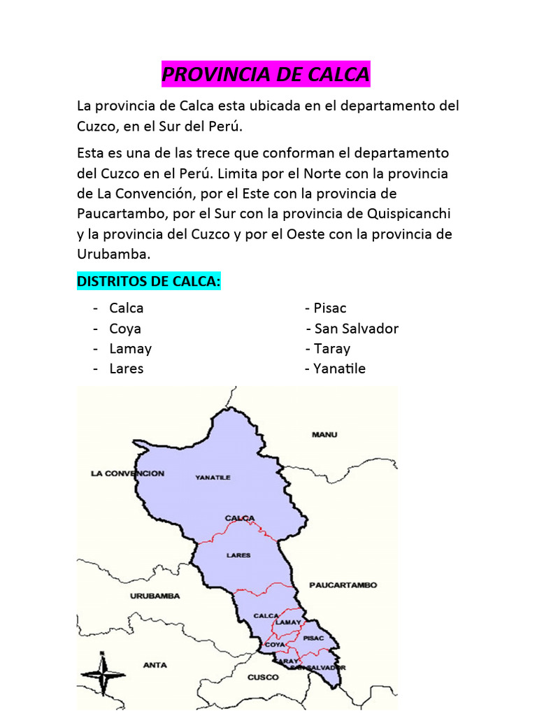 Provincia de Calca | PDF