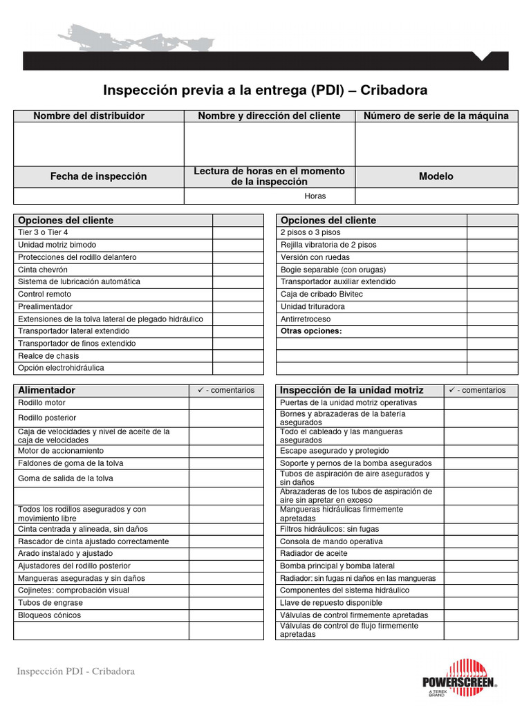 9.8 2013 PDI Checklist - Screen (Es) | Descargar gratis PDF ...