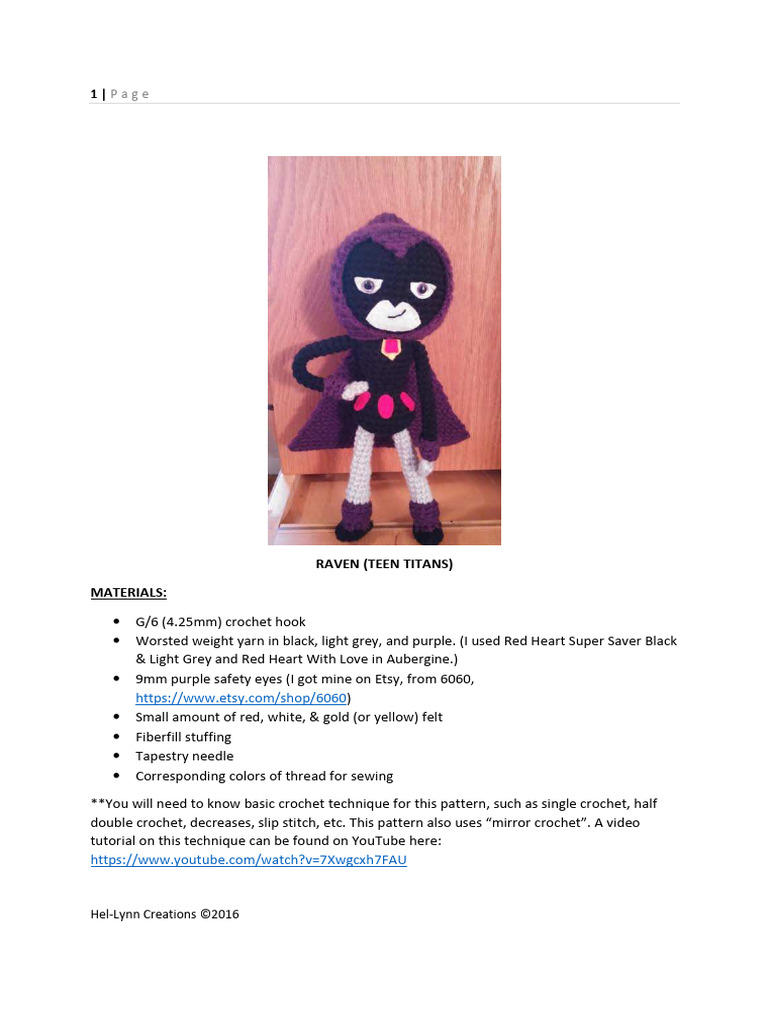 RAVENCROCHETPATTERN | PDF | Crochet | Clothing