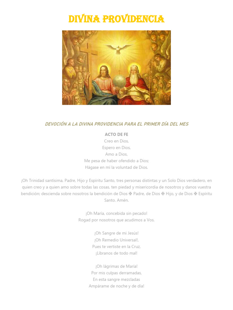 DIVINA PROVIDENCIA y Explicacion | PDF